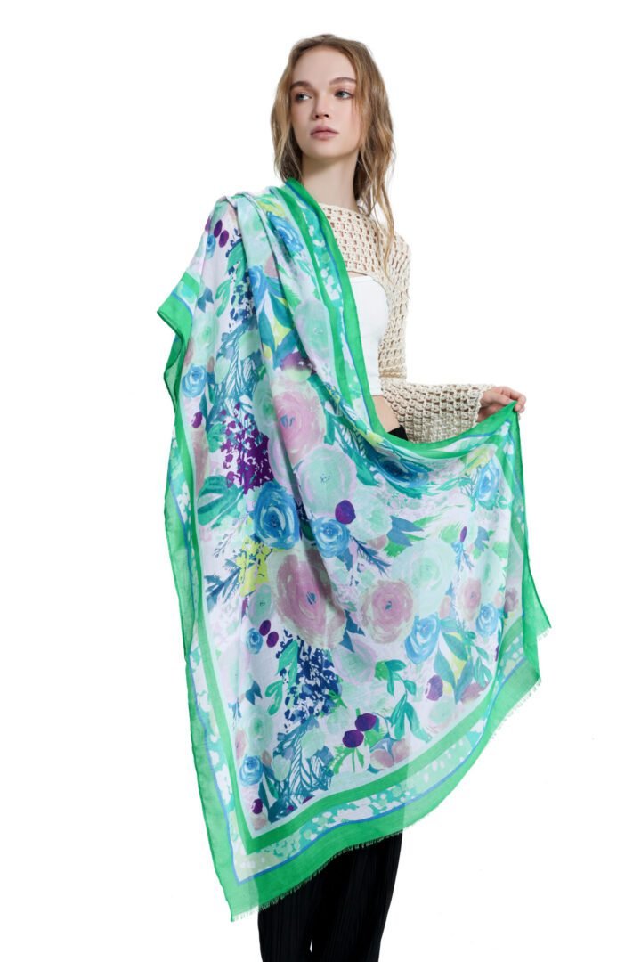Summer Scarf With Its Radiant Watercolor Florals